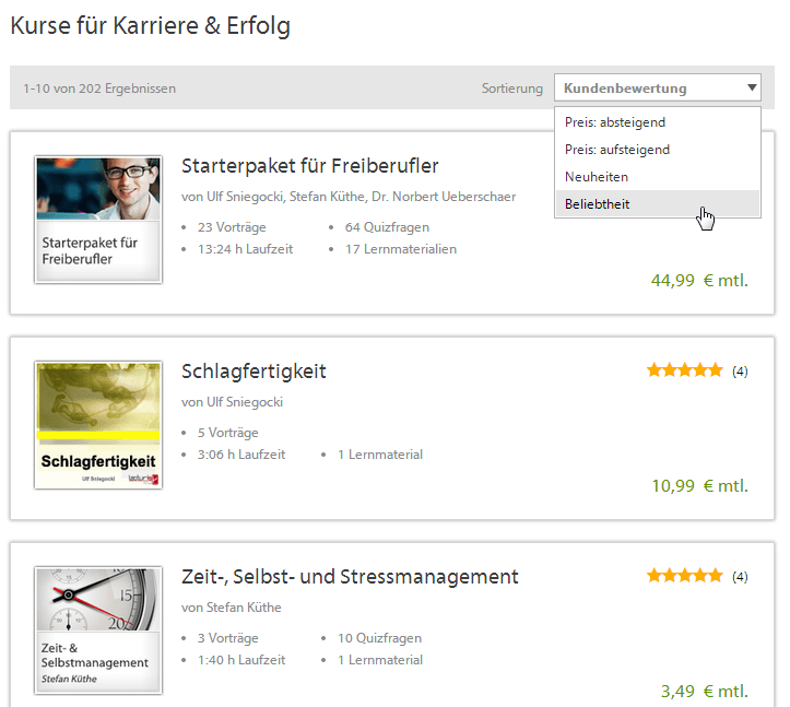 selbstständig-online-lernen-lecturio-uebersicht-sortieren • IT-Stack.de